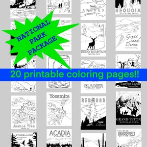 National Park (PRINTABLE) Coloring Pages - Etsy
