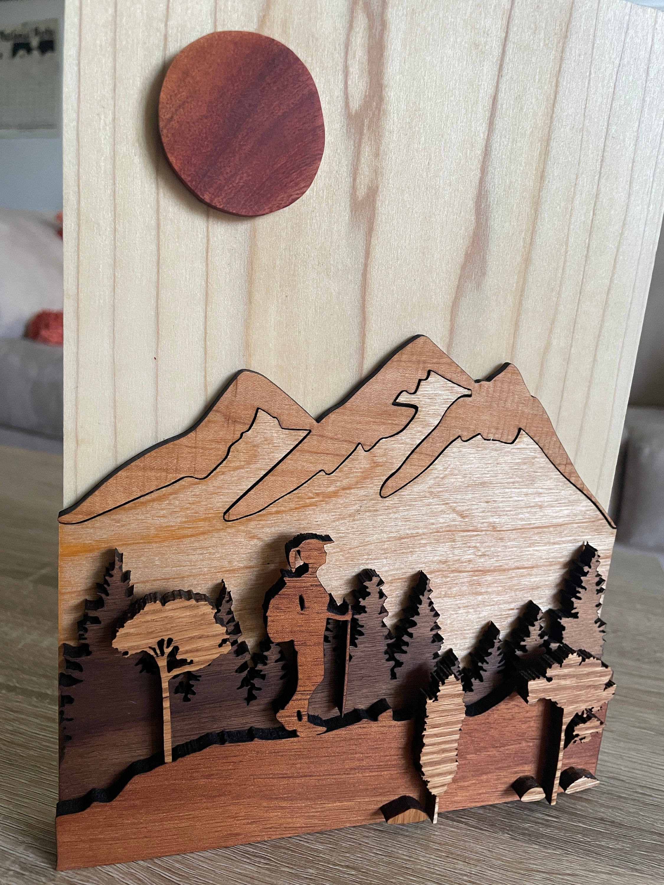 Custom Wooden Hiker/mountains/forest - Etsy