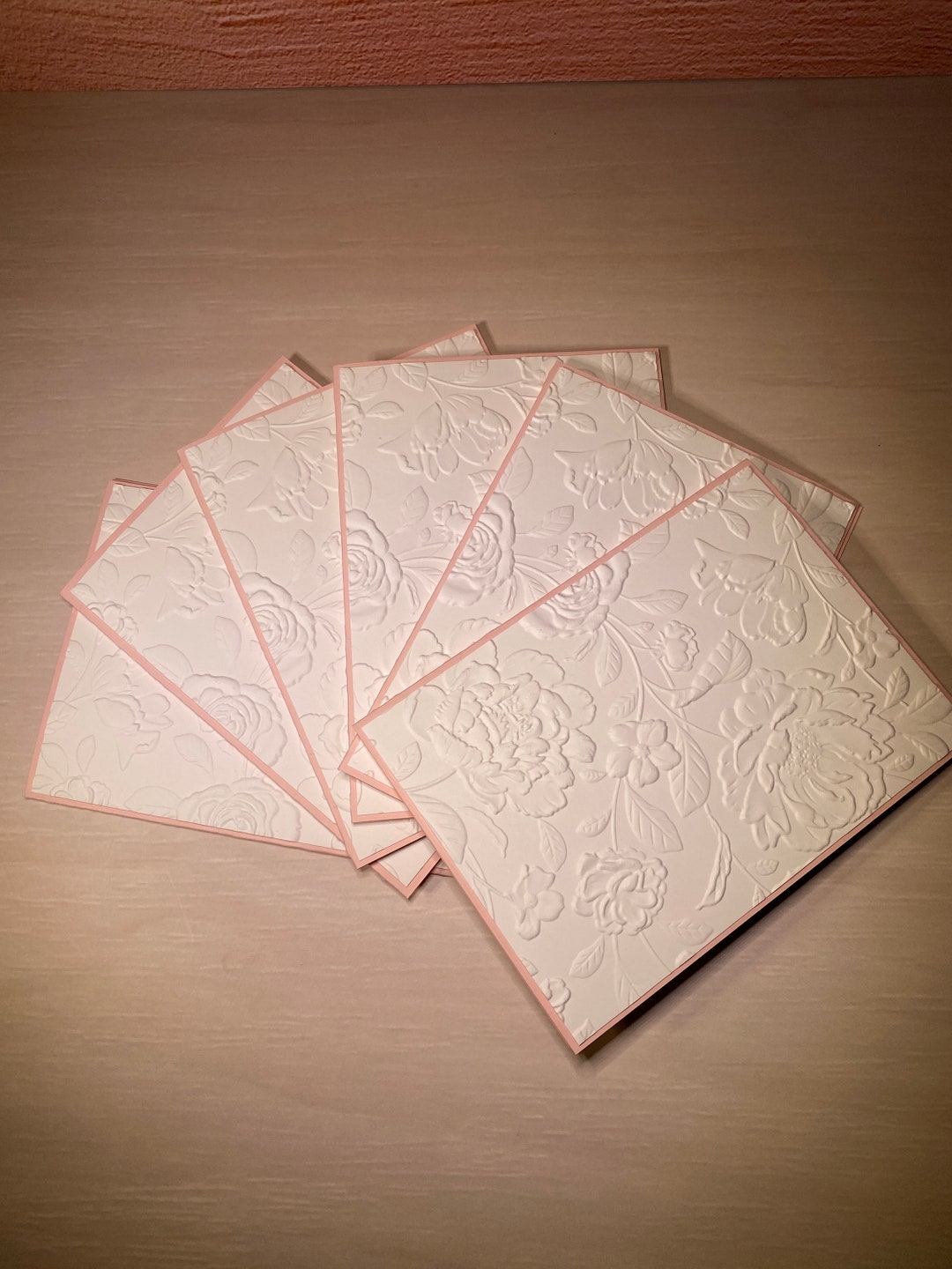 Embossed Card Set, Embossed Flower Card Set, Embossed Floral Notecard ...