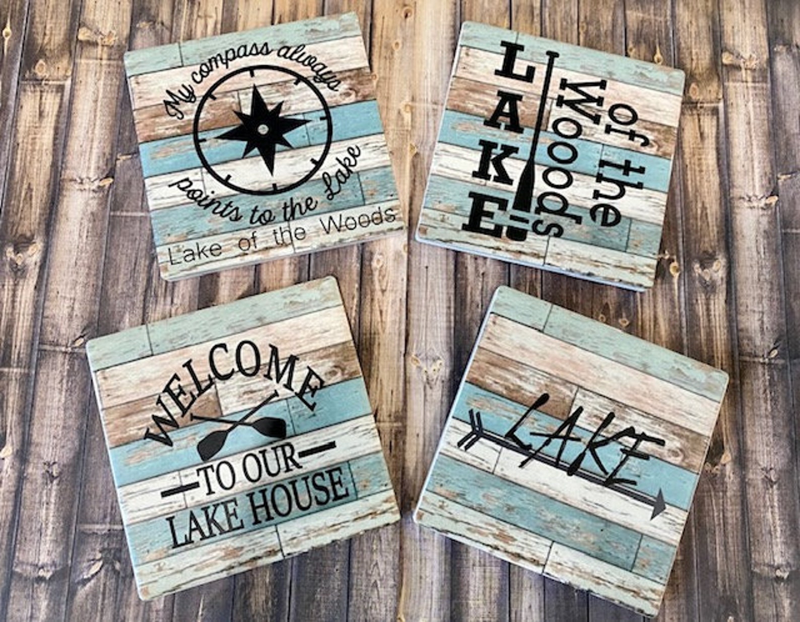 Personalized Custom Lake House Ceramic Coaster Set of 4 Lake - Etsy UK