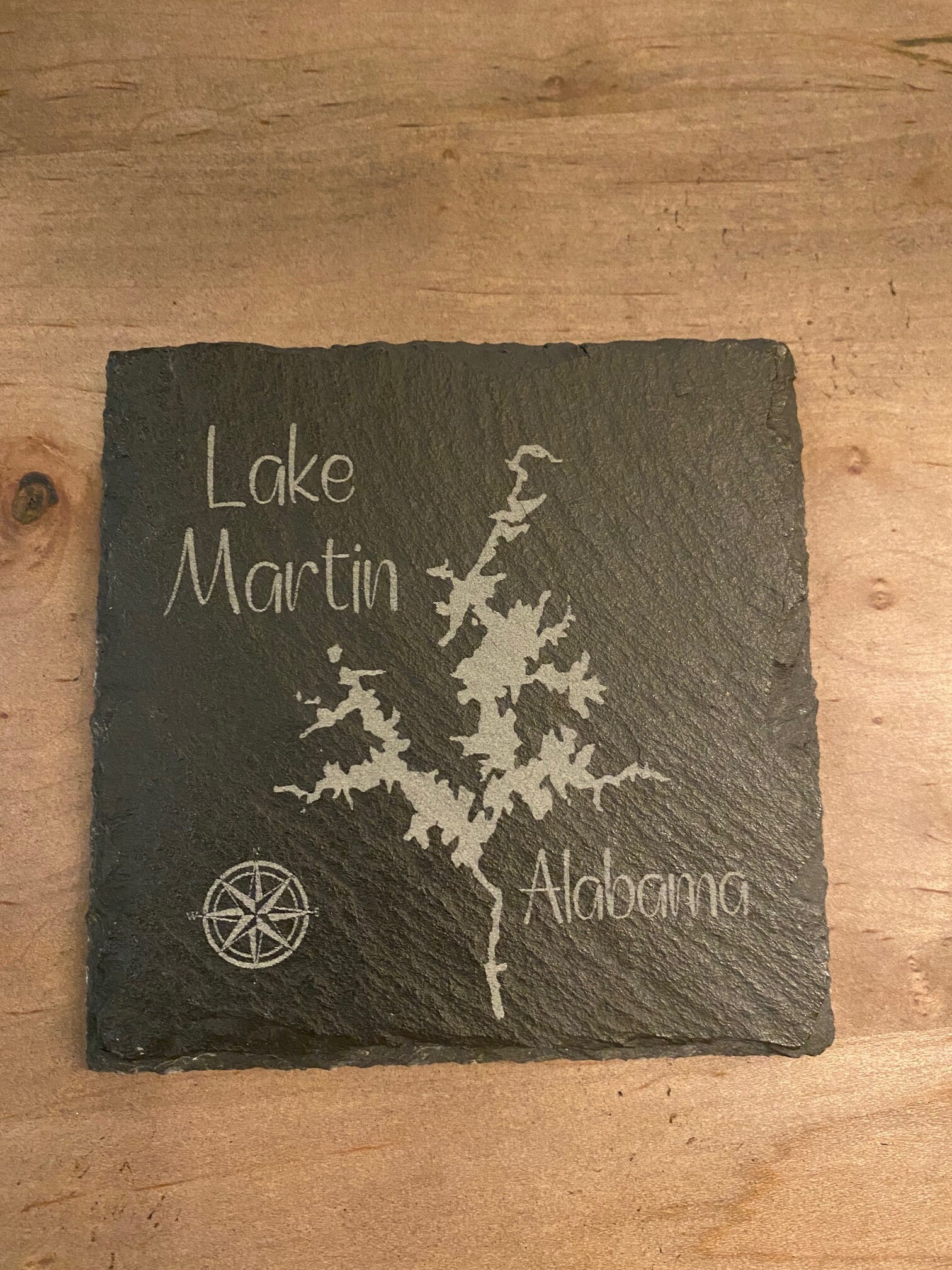 Personalized Custom Engraved Lake Black Slate Coaster Set of 2/set of 4 ...