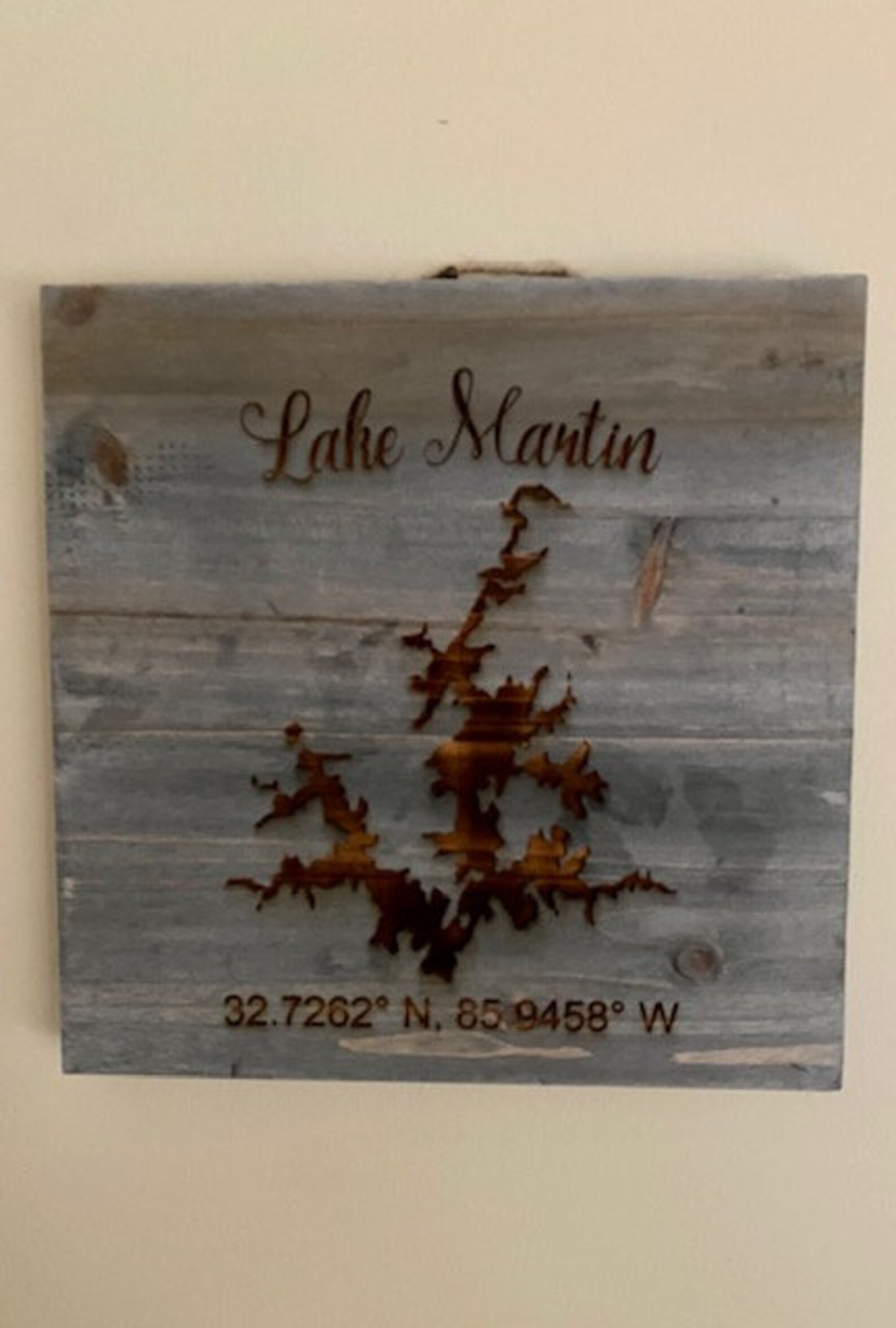 Custom Laser Engraved Lake/lake Martin/lake Map/lake Martin Map and ...