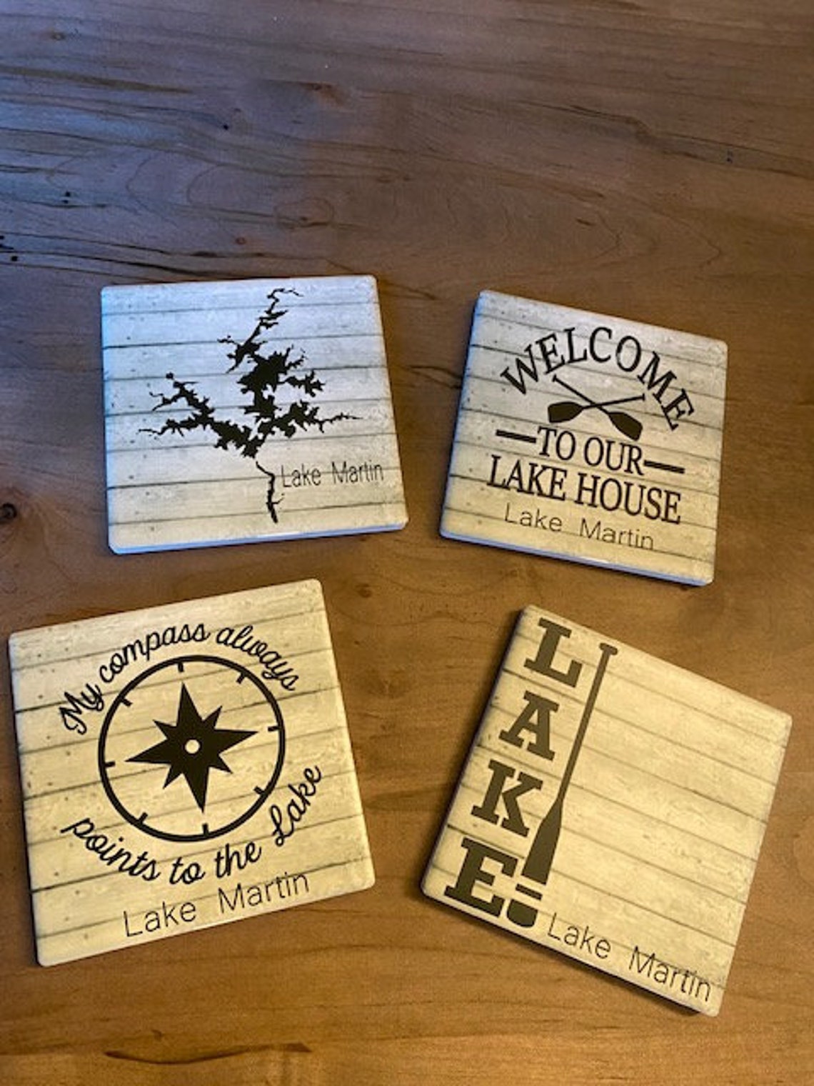 Personalized Custom Lake House Ceramic Coaster Set of 4 Lake | Etsy