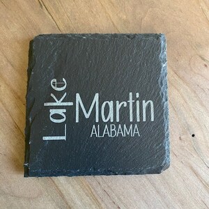 Personalized Custom Engraved Lake Black Slate Coaster Set of 2/set of 4 ...
