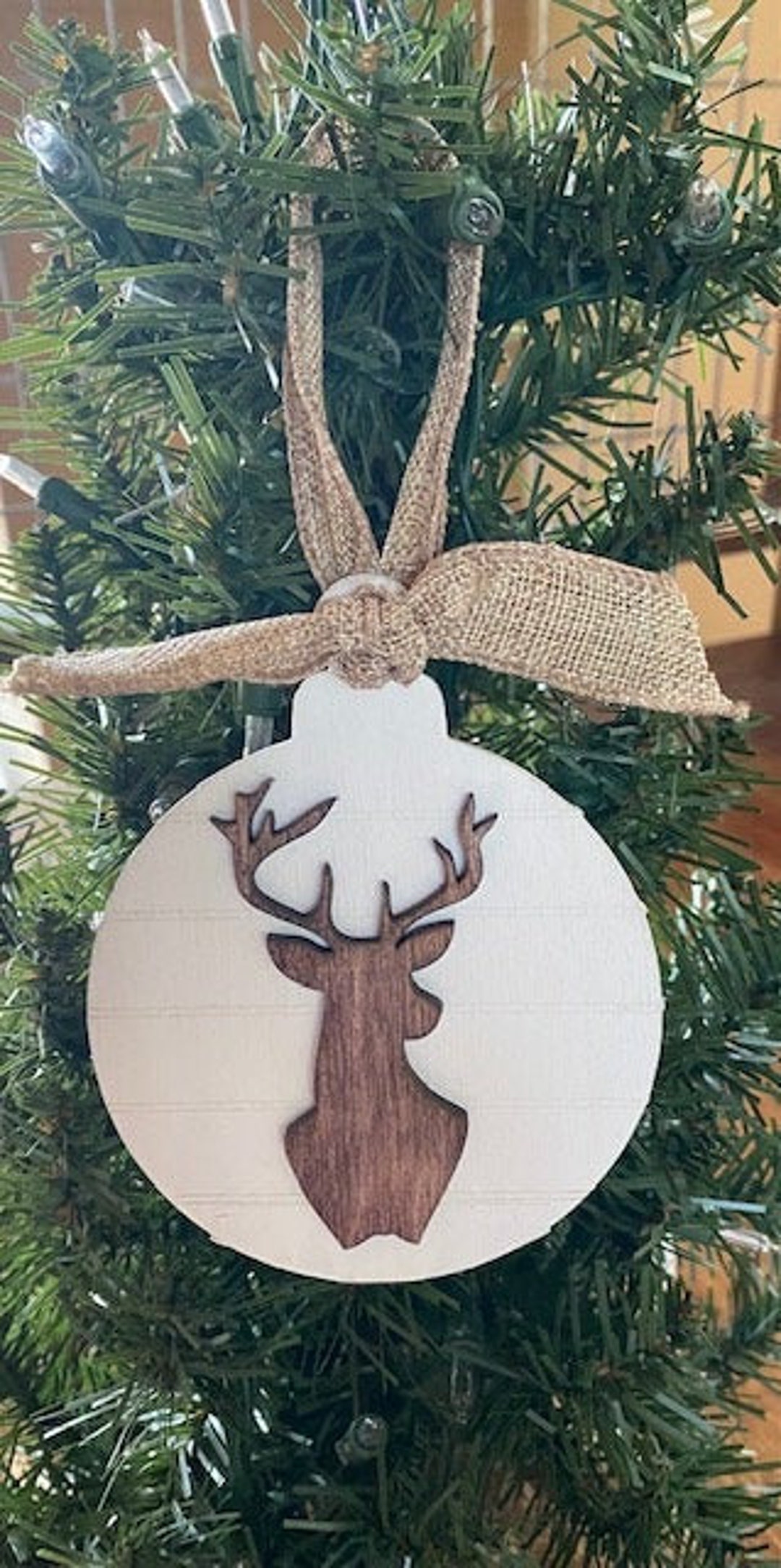 Custom Personalized Deer Round Christmas Ornament Size 4"/buck Ornament ...