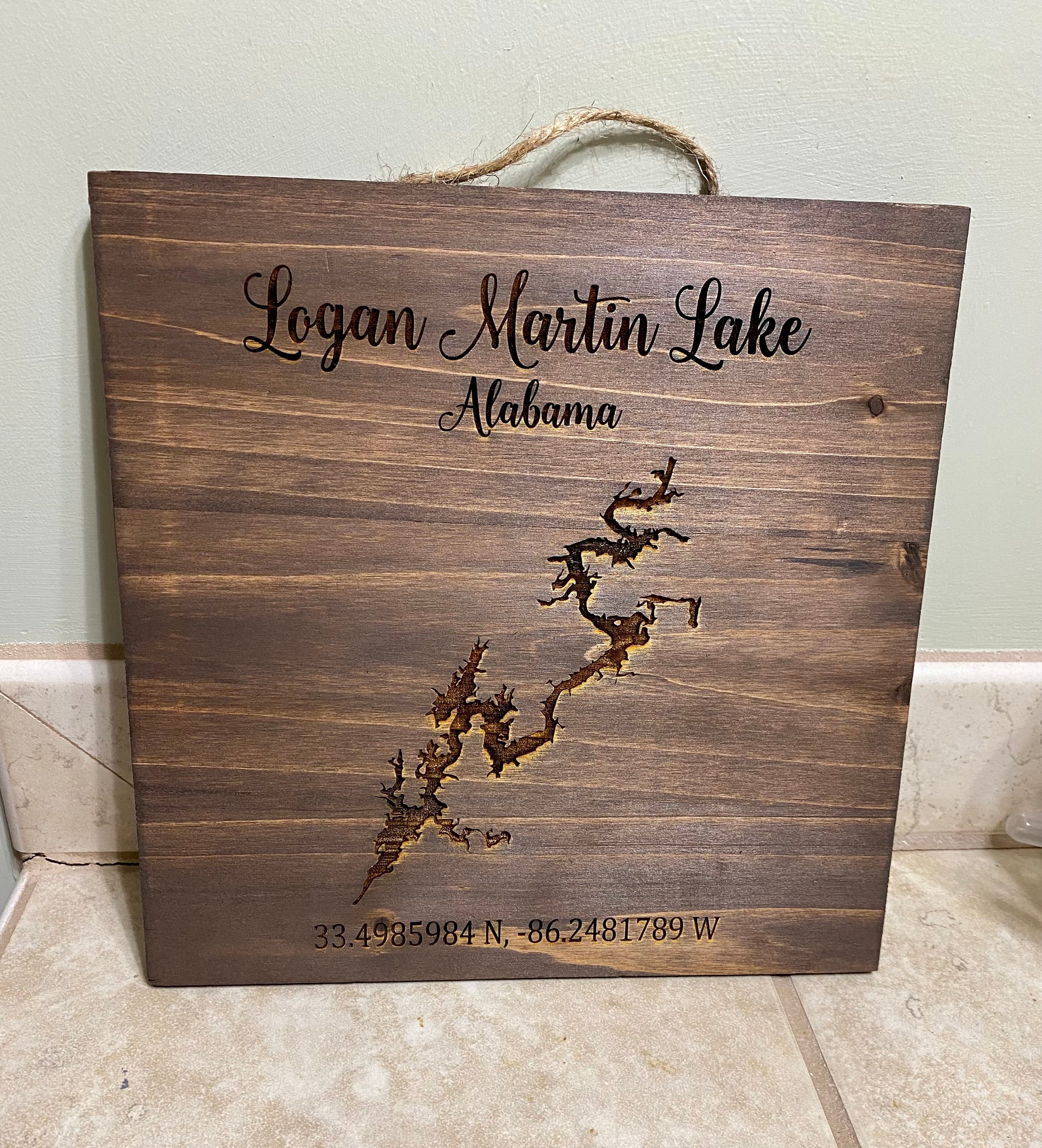 Custom Laser Engraved Lake/lake Martin/lake Map/lake Martin - Etsy