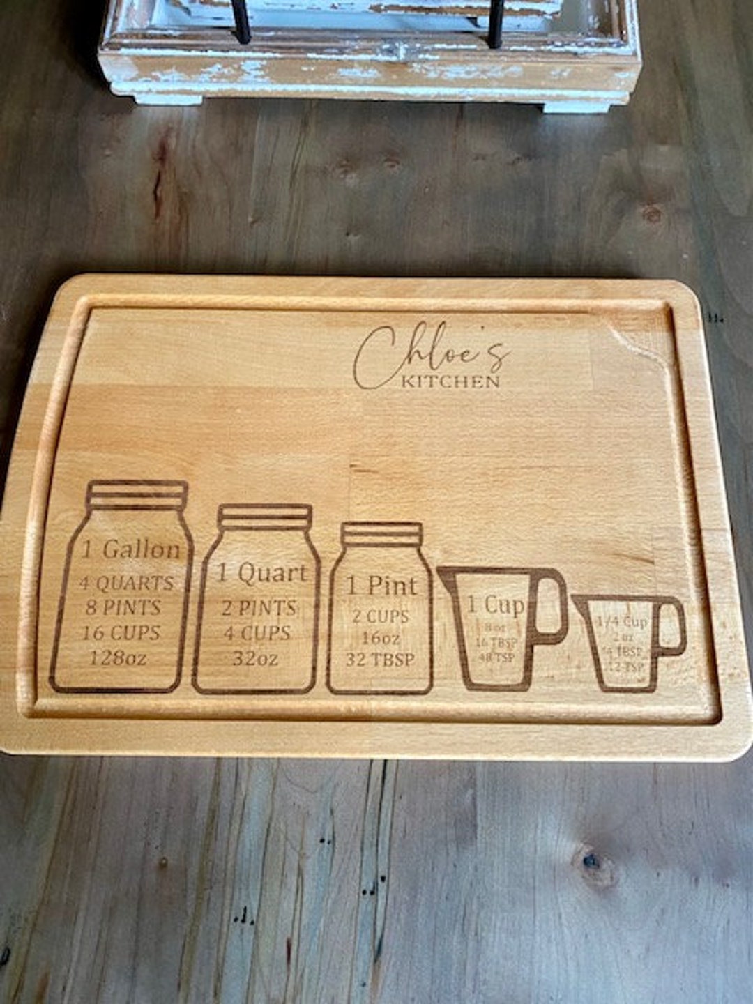 Personalized Engraved Kitchen Measurement Cutting Board/ Kitchen ...