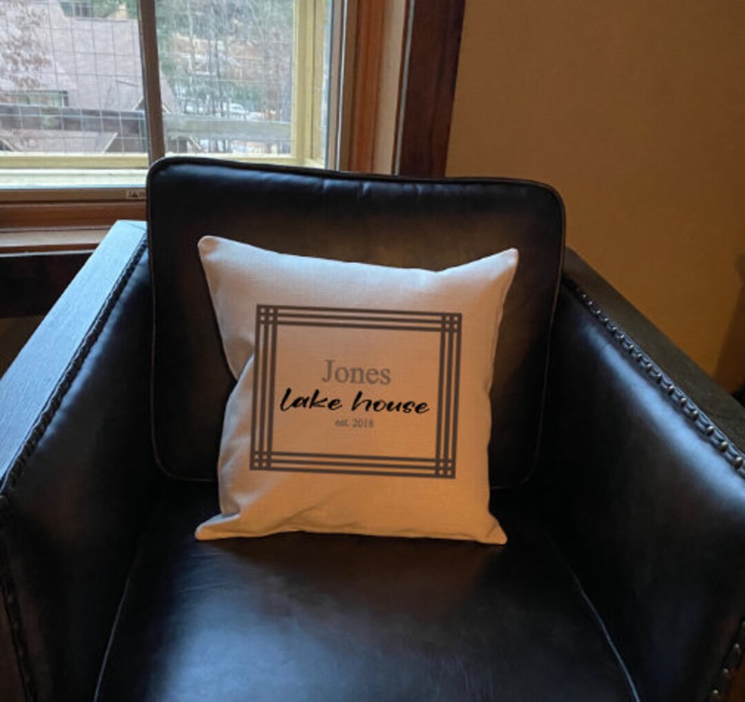 Custom Lake House Pillow, Lake House Decor, Lakehouse Pillow, Lake Map ...