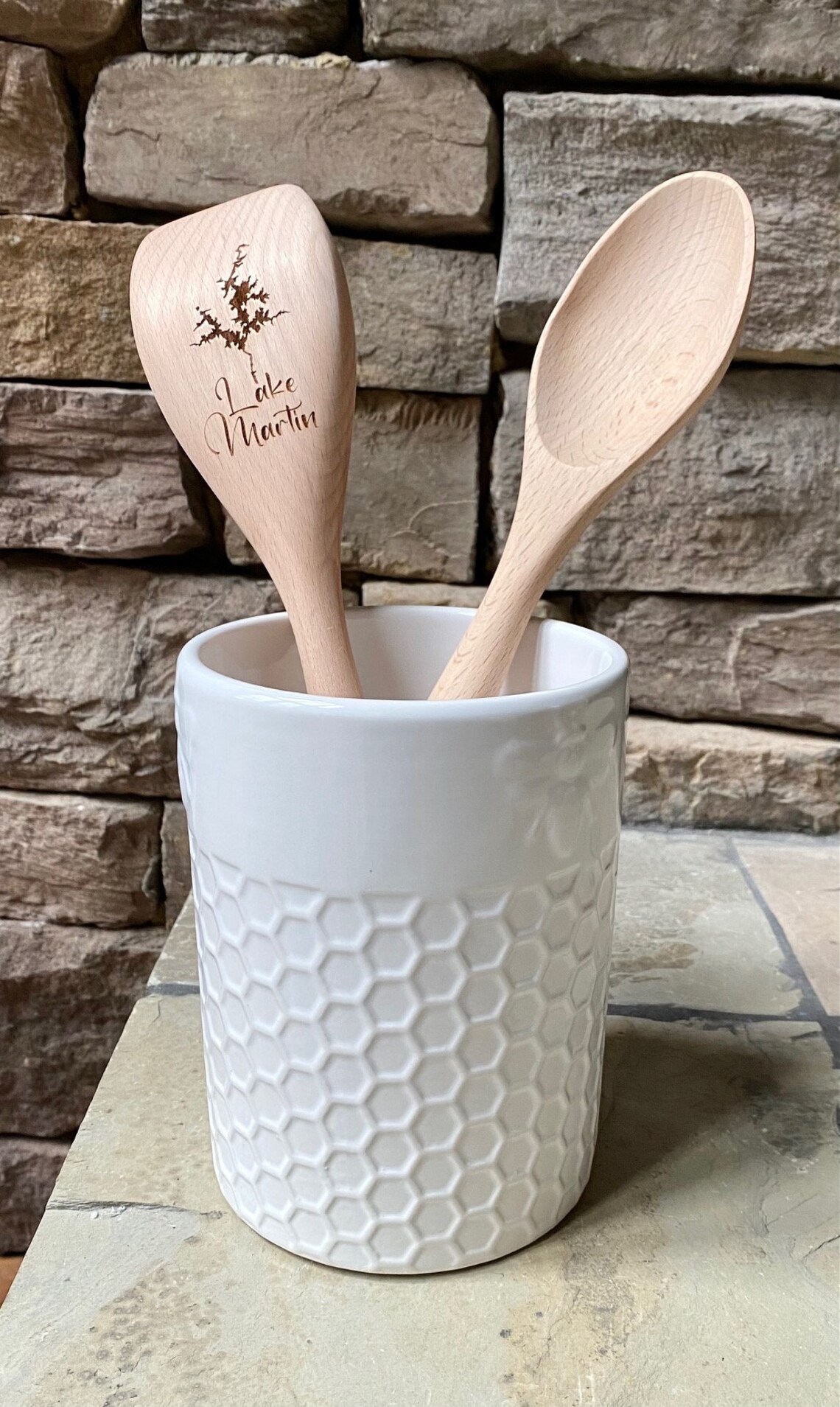 Custom Lake Map Engravedflatwooden Spoon/lake Martin Map Wooden Spoon ...