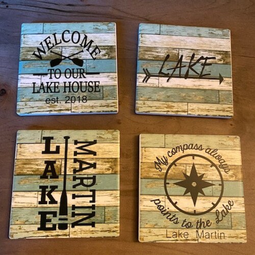 Lake Life Coaster Set - Etsy