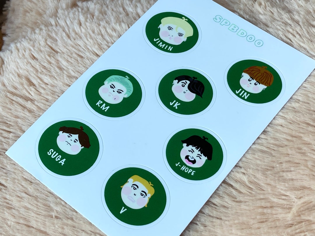 DYNAMITE BTS Circle Sticker Sheet - Etsy