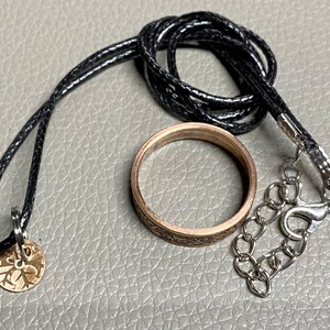 One Sen Japanese Coin Ring With Center-punch Necklace and Sealer on ...