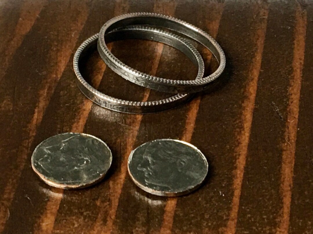 Two Dime Coin Rings With the Center Punches - Etsy