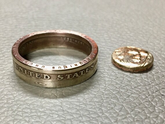 US Dollar Coin Ring Gold Color W/writing on Rim - Etsy