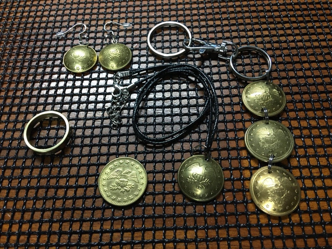 Eagle and Stars Necklace, Keychain, Earrings, Ring & Token - Etsy