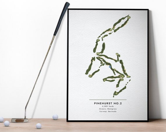 Pinehurst No.2 Golf Course Map Poster Art Print Golf Lover | Etsy