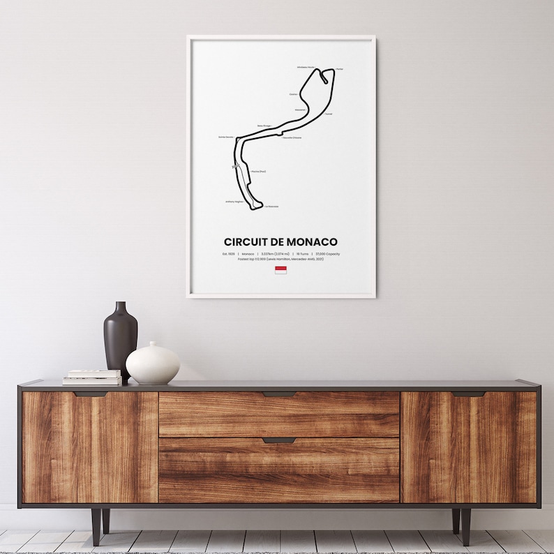Monaco Grand Prix, Formula 1 Track Map Art Print - Etsy