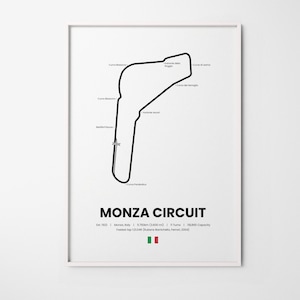 Italian Grand Prix Formula 1 Race Monza Circuit Track Map, Unframed ...