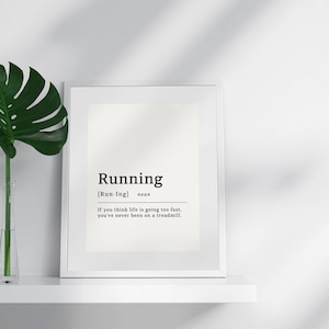 Running - Definition Print, Sport, Running Lover, Marathon Art, Gift ...
