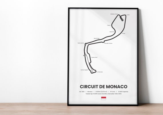 Monaco Grand Prix Formula 1 Racing Track Map Print Formula 1 | Etsy