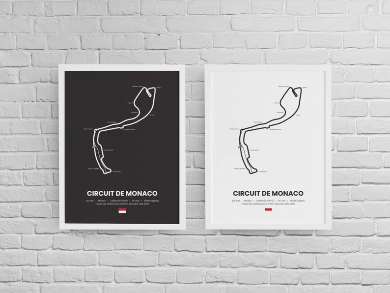 Monaco Grand Prix, Formula 1 Track Map Art Print - Etsy