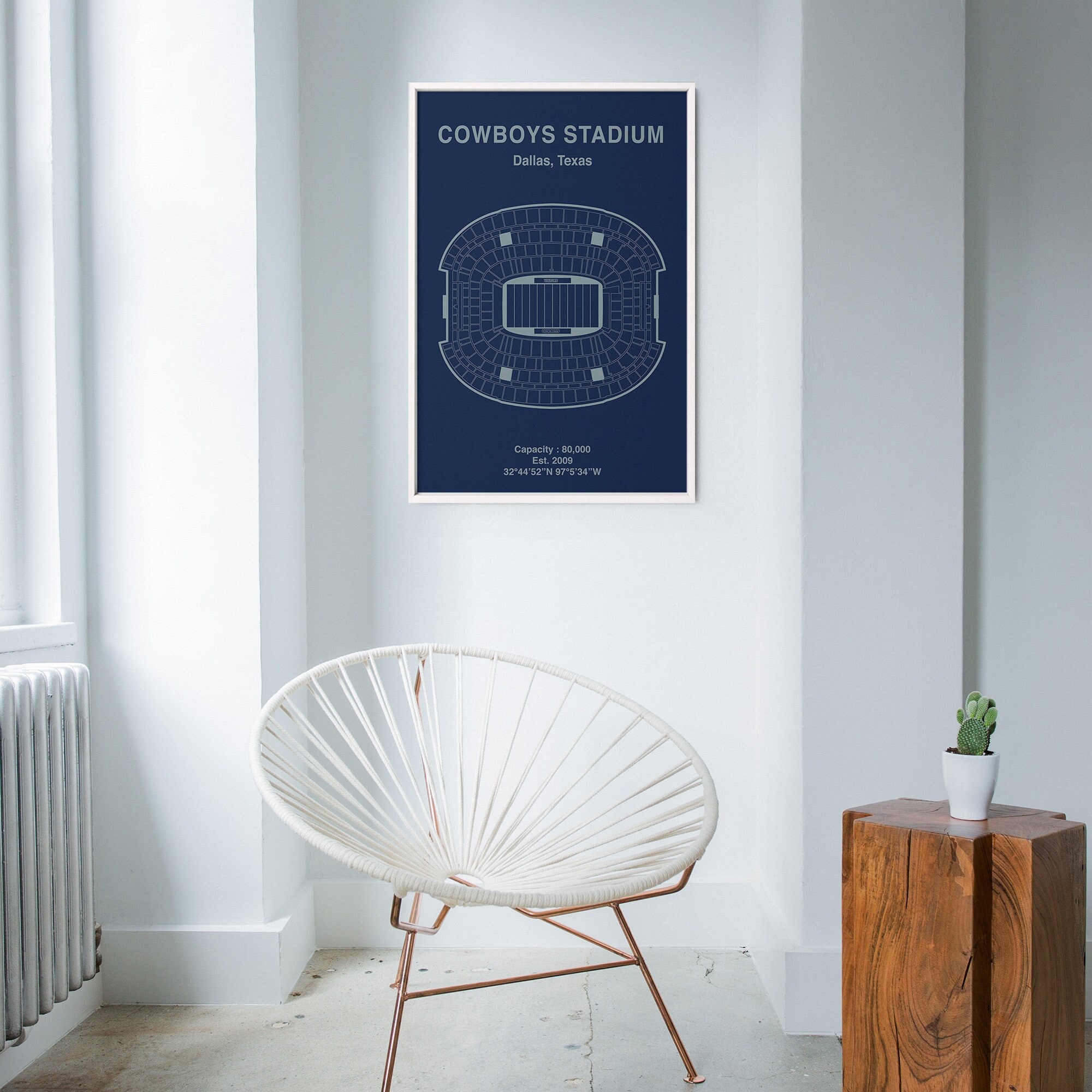 Dallas Cowboys Stadium Blueprint Art Print | NFL Gift - Etsy