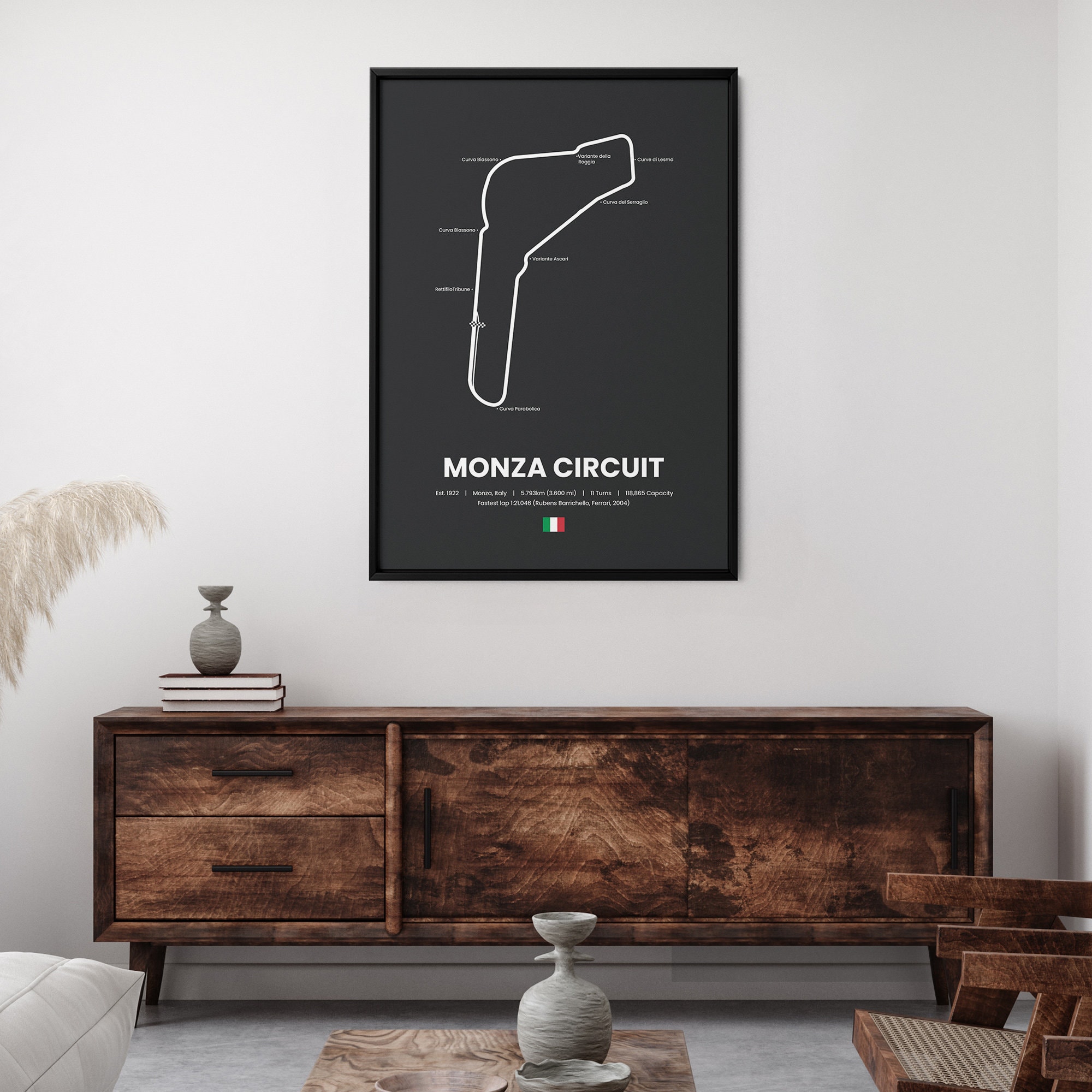 Italian Grand Prix Formula 1 Race Monza Circuit Track Map, Unframed ...