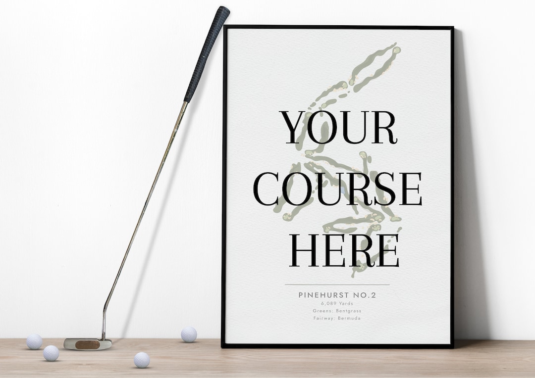 Custom Golf Course Map Poster Art Print, Golf Lover Gift, Gift for ...