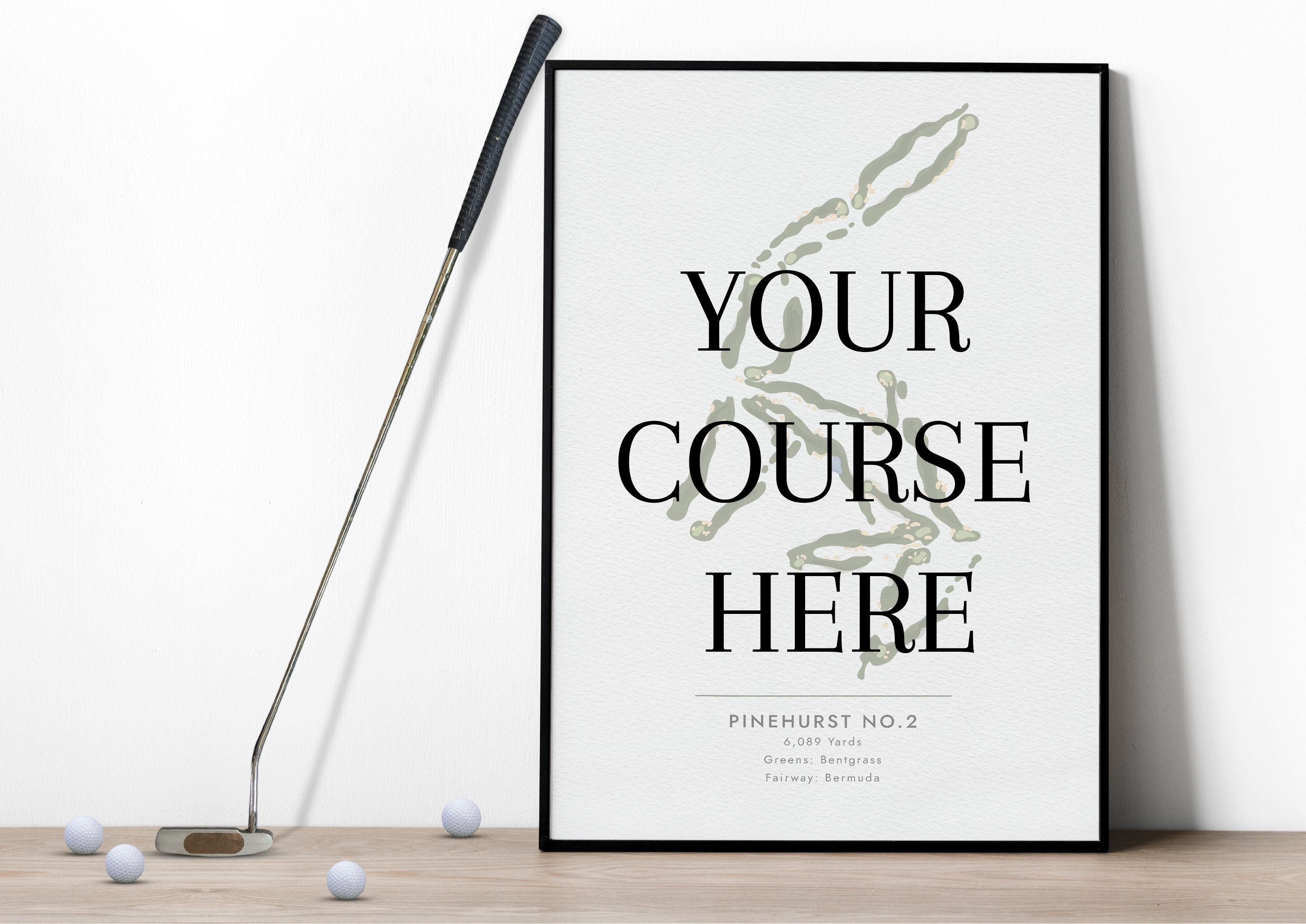 Custom Golf Course Map Poster Art Print, Golf Lover Gift, Gift for ...