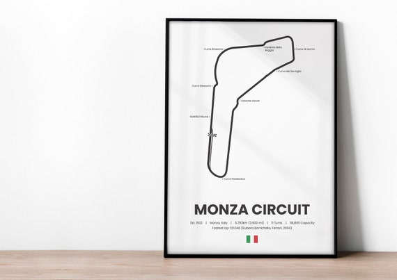 Italian Grand Prix Formula 1 Race Monza Circuit Track Map | Etsy