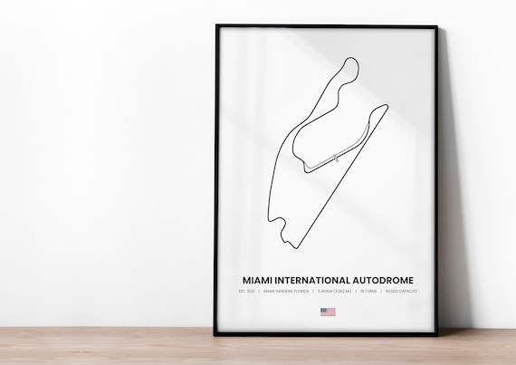 Miami Grand Prix Formula 1 Race Track Map Print Formula 1 - Etsy