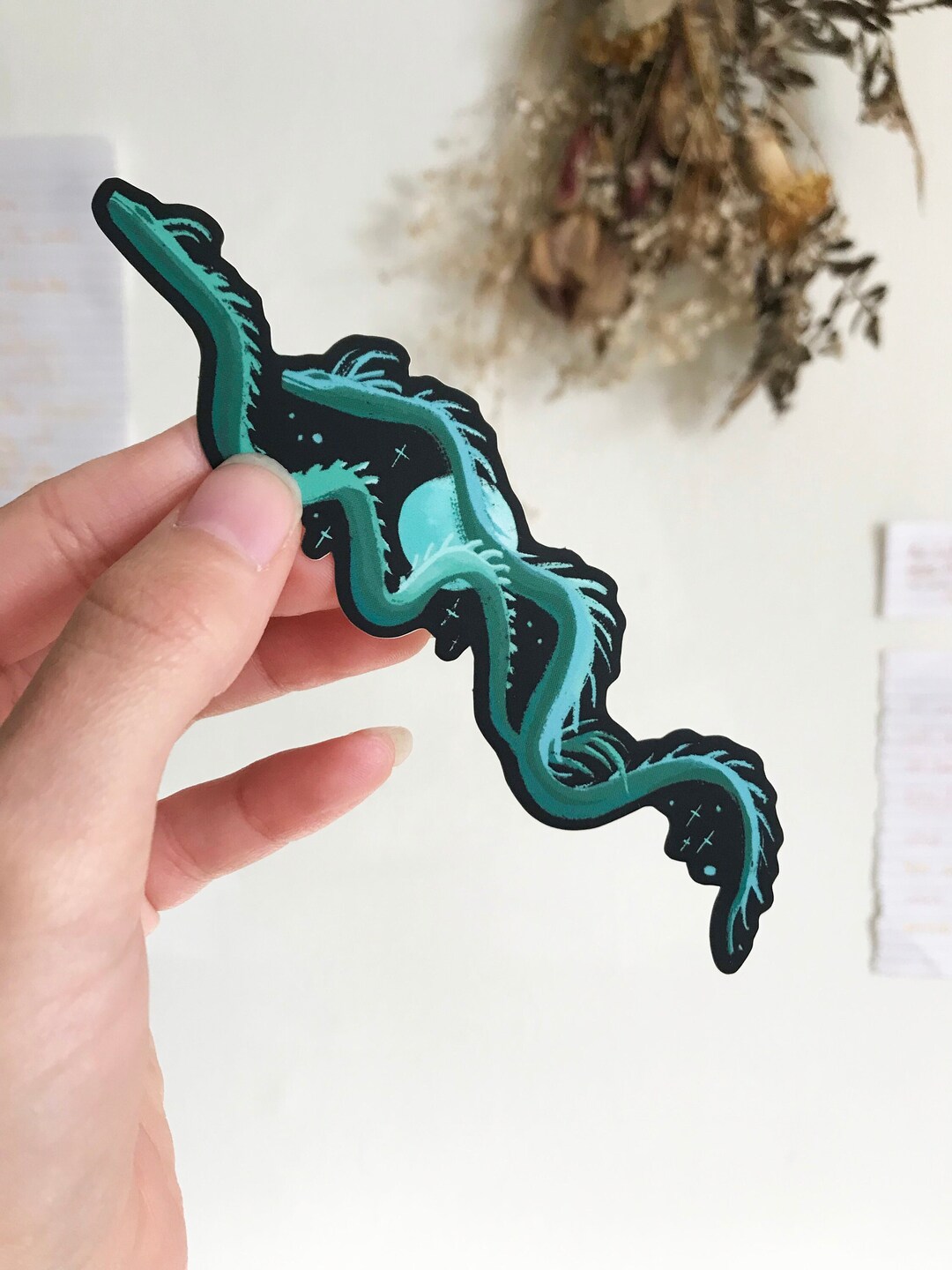 Blue Little Dragon Sticker | Rain Storm Dragon | Dragon Art Matte ...