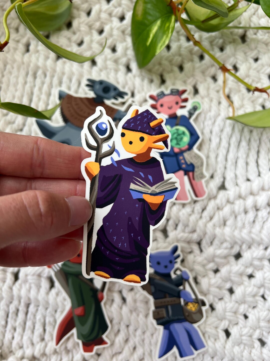 Dnd Wizard Class Sticker | D&D Axolotl Adventurer | Cute Fantasy RPG ...