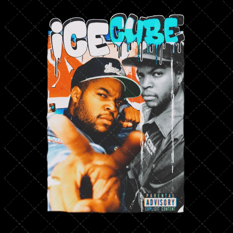 Vintage 90s Bootleg Rap Tee Ice Cube Tshirt Design Hiphop | Etsy