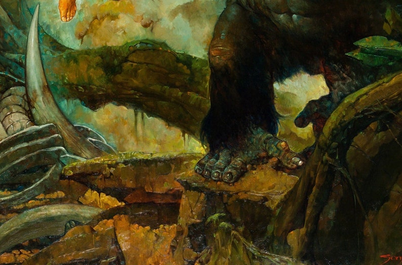 Manuel Sanjulian Tarzan Painting Jane Kerchak the Gorilla - Etsy
