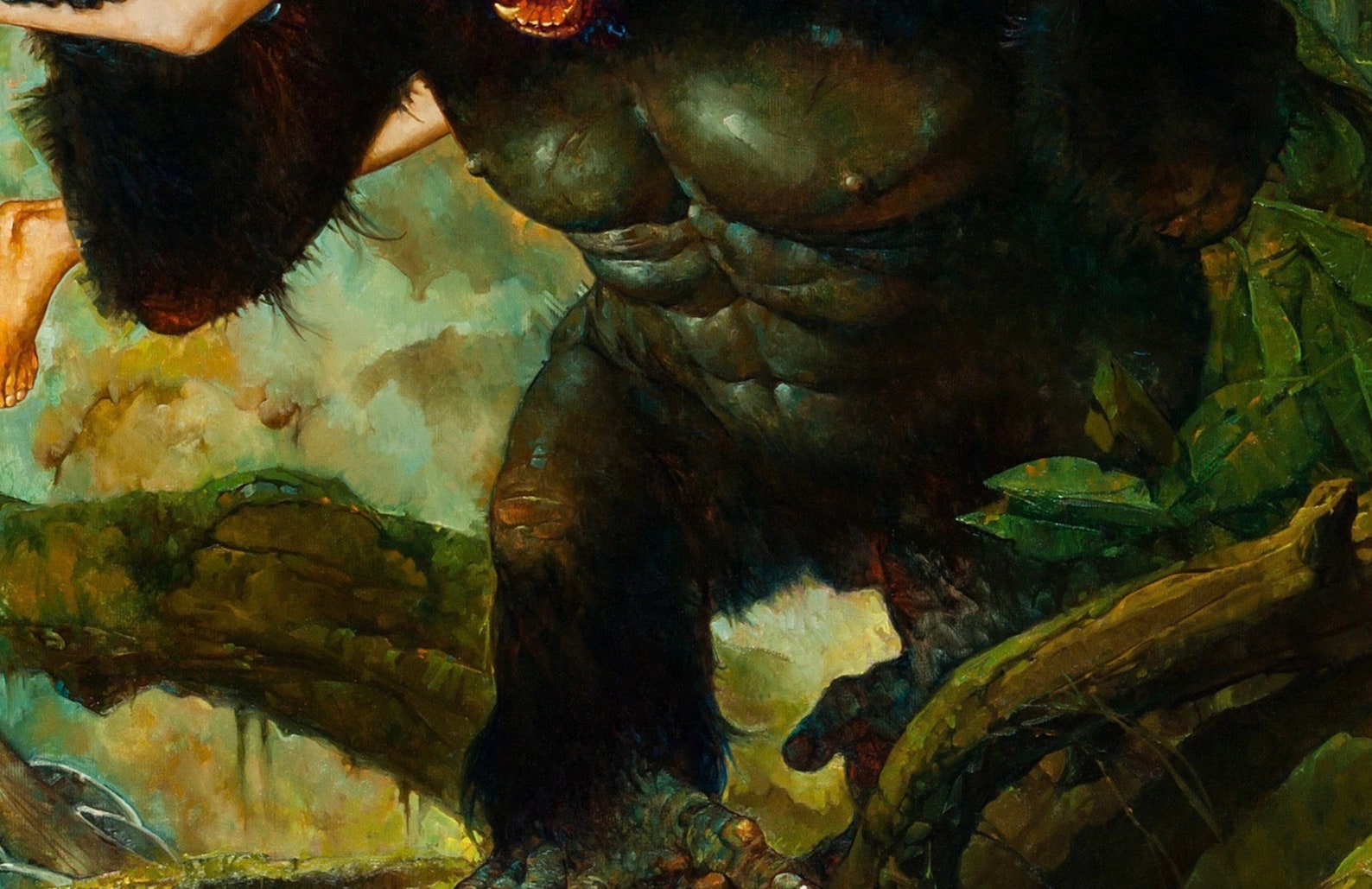 Manuel Sanjulian Tarzan Painting Jane Kerchak the Gorilla - Etsy