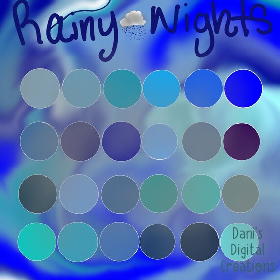 Rainy Nights Color Pallette 24 Colors | Etsy