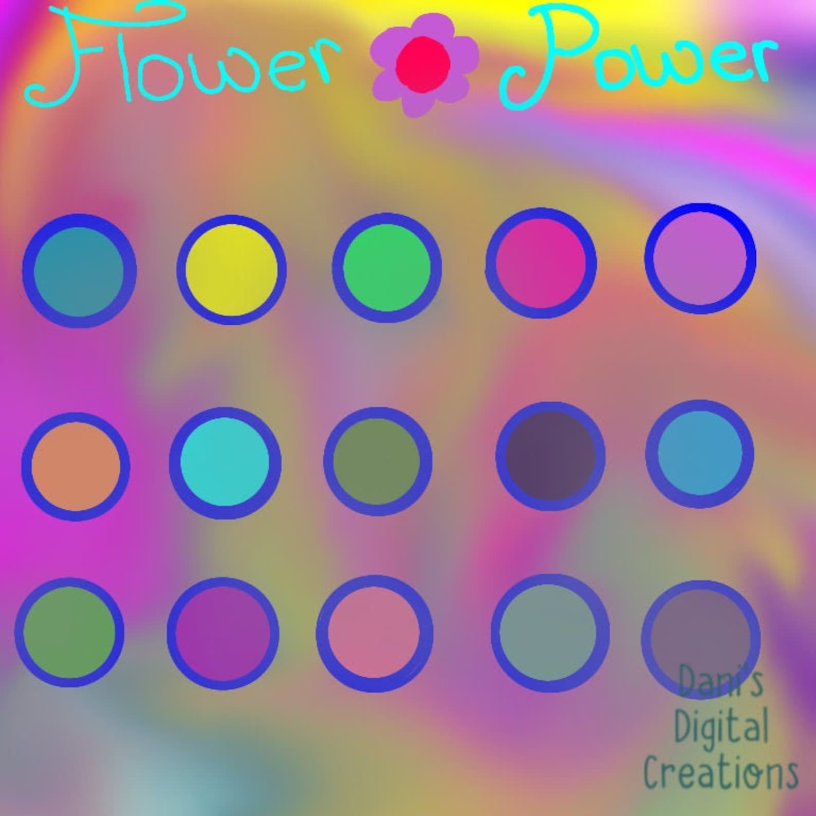 Flower Power Color Pallette 15 Colors - Etsy UK