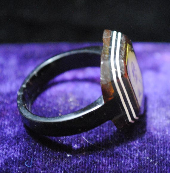 Antique Art Deco Celluloid Prison Ring with Photo of … - Gem