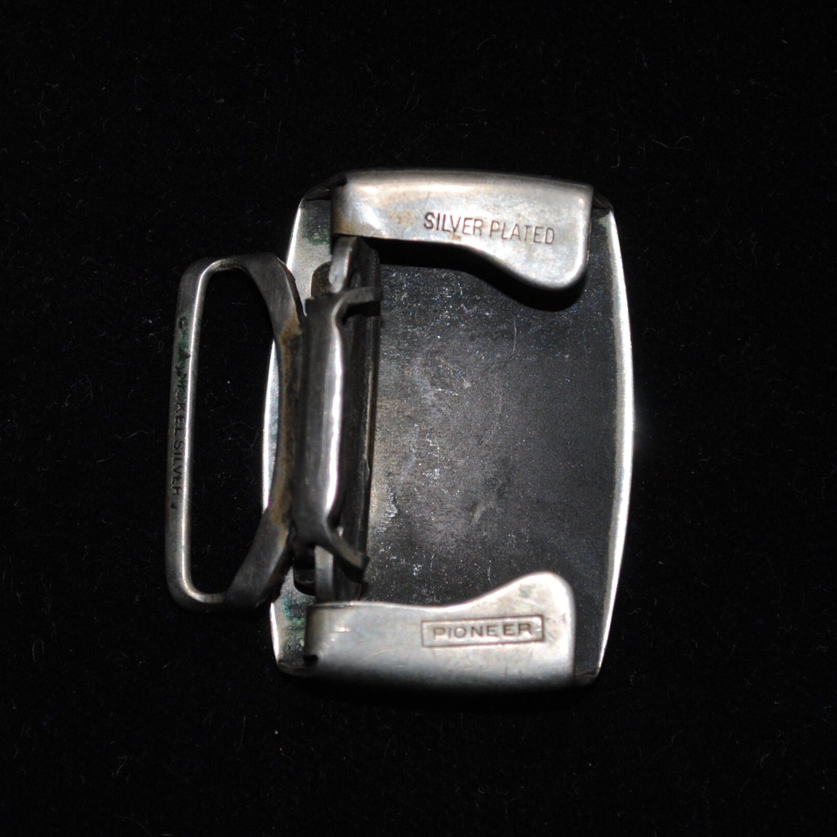 Antique 1920s Art Deco Pioneer Silverplated Belt Buckle With Engraved ...