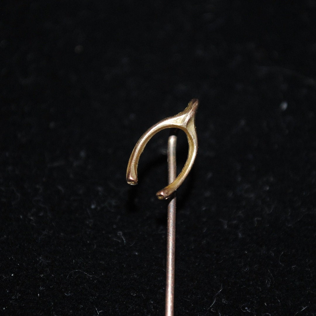 Antique Little 10k Gold Wishbone Stick / Scarf Pin - Etsy
