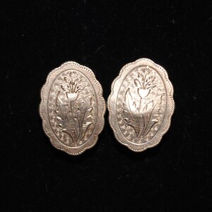 Antique Victorian Gold-filled Engraved Floral Cufflinks / Collar Studs ...