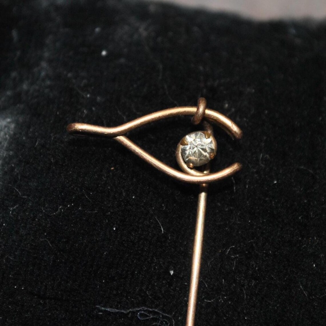 Antique/vintage Gold-filled Wishbone Stick / Scarf Pin With Paste Stone ...