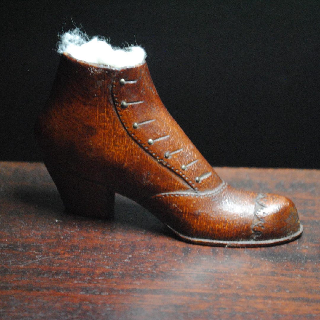 Antique Folk Art Wooden Victorian Boot Pin Cushion English? - Etsy