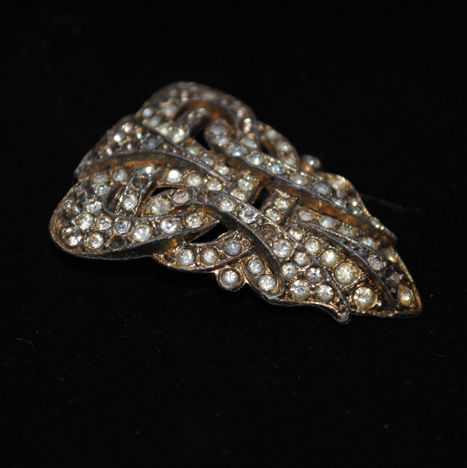 Vintage Art Deco Paste Rhinestone Dress / Fur / Scarf Clip - Etsy
