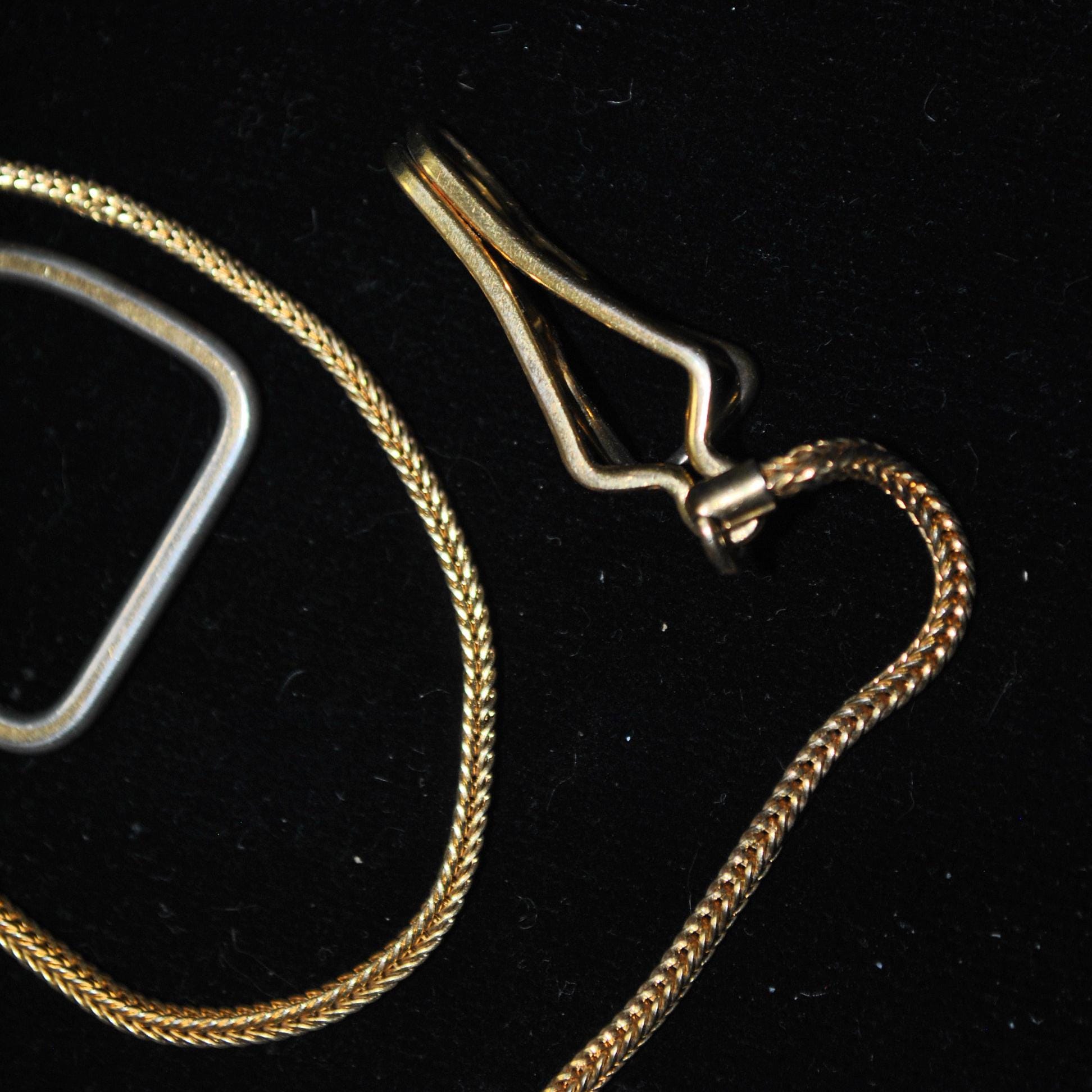 Vintage Swank Snake Chain Pocket Watch Chain With Belt Clip - Etsy