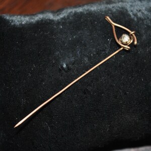 Antique/vintage Gold-filled Wishbone Stick / Scarf Pin With Paste Stone ...