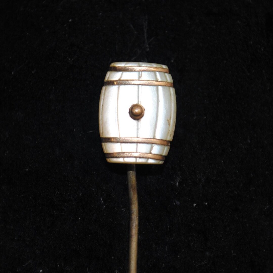 Antique Mother of Pearl Shell Barrel / Keg Stick Pin Niagara Fall's ...
