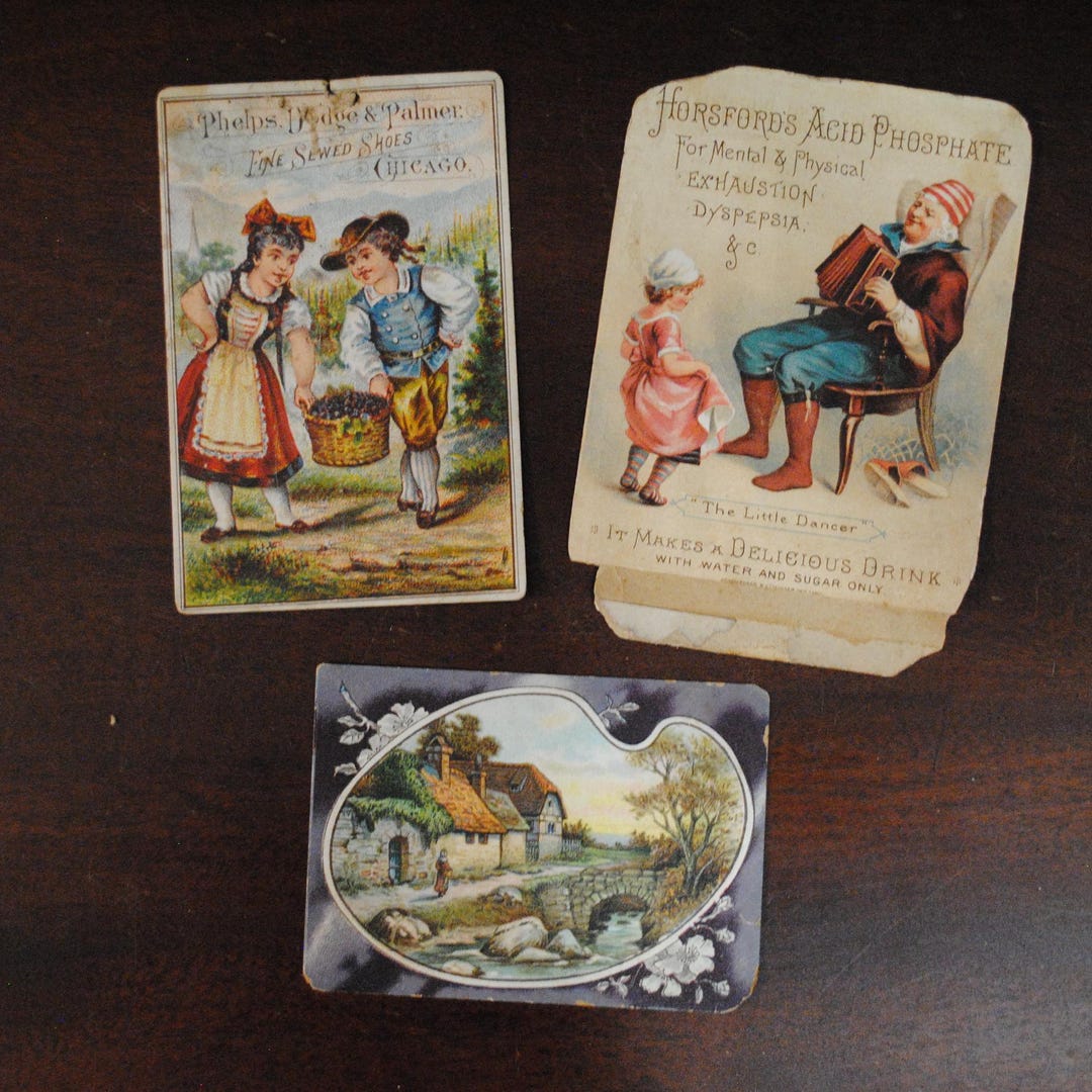 Lot of 4 Antique Advertising Trading Cards Phelp's, Dodge, & Palmer ...