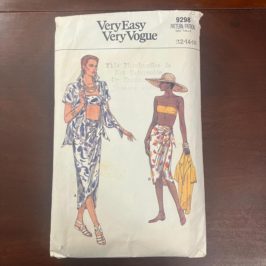 Vintage 1985 Very Easy Very Vogue 9298 Resort / Beach Shirt, Skirt ...